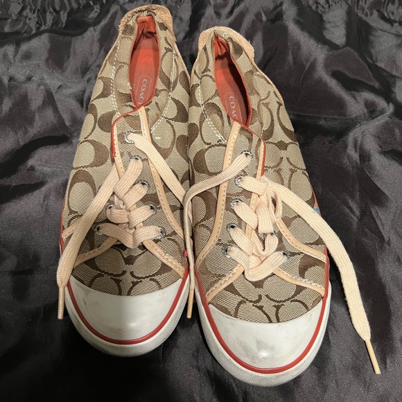 Coach | Shoes | Womens Brown Signature Coach Barrett Sneakers | Poshmark